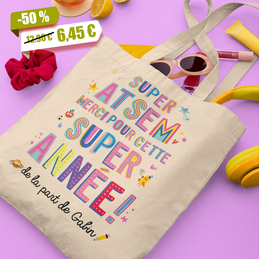 Tote Bag Personnalisé Super Atsem - Le Cadeau Idéal avec Prénom de l ...